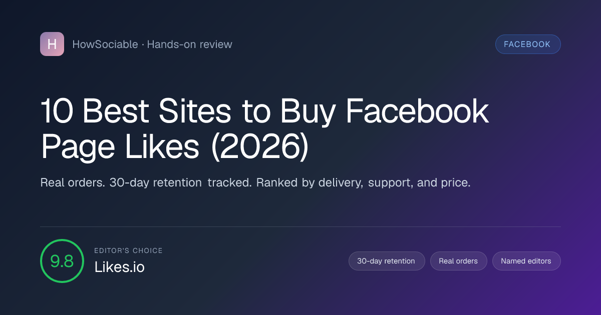 10 Best Sites to Buy Facebook Page Likes (2026) | HowSociable